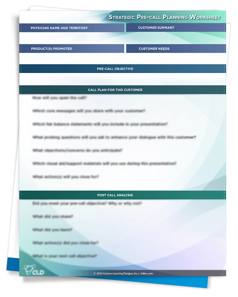 Strategic Pre-Call Planning Worksheet