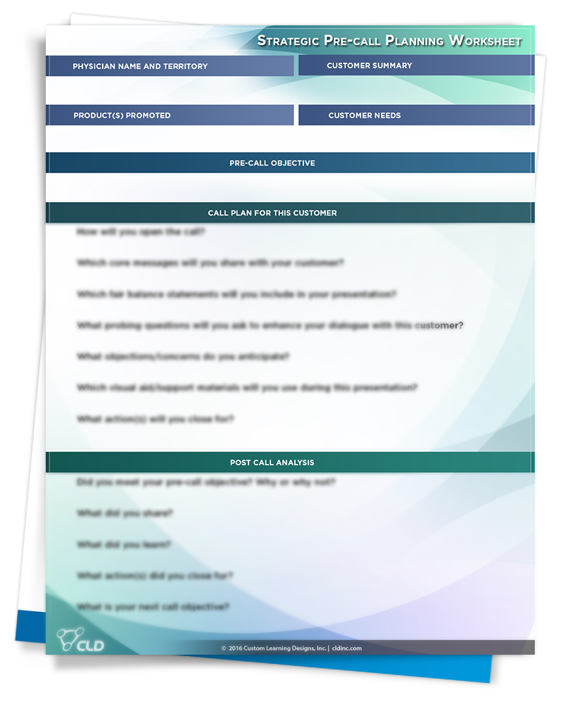 Strategic Pre-Call Planning Worksheet